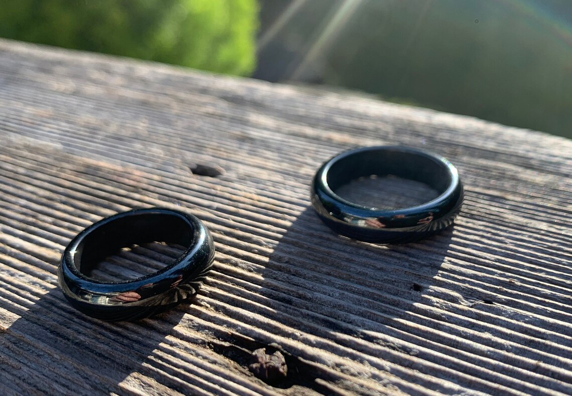 Hematite Stone Ring for Confidence and Willpower | Etsy