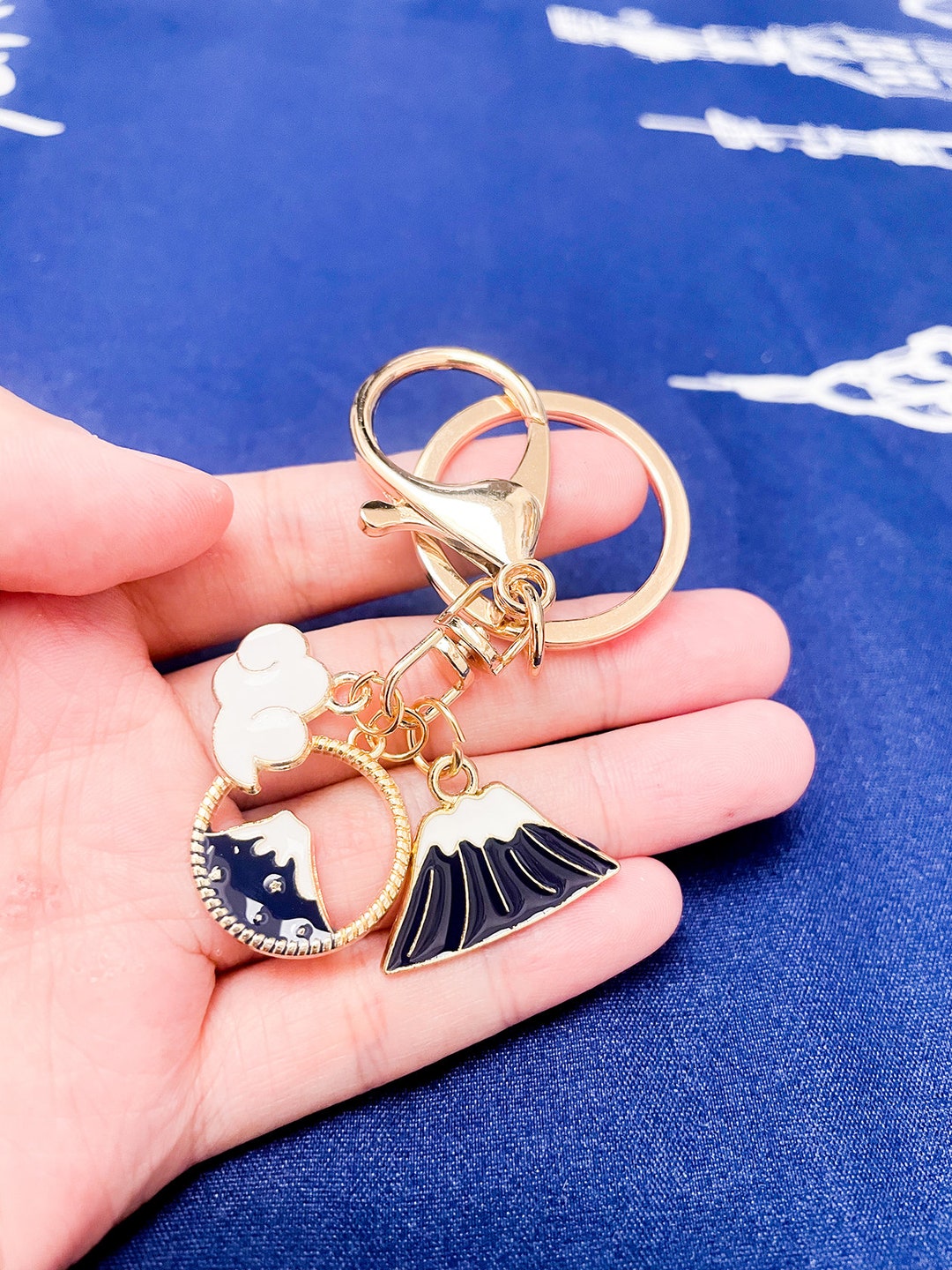 Fuji Mountain Keychain Charm Japanese Inspired - Etsy
