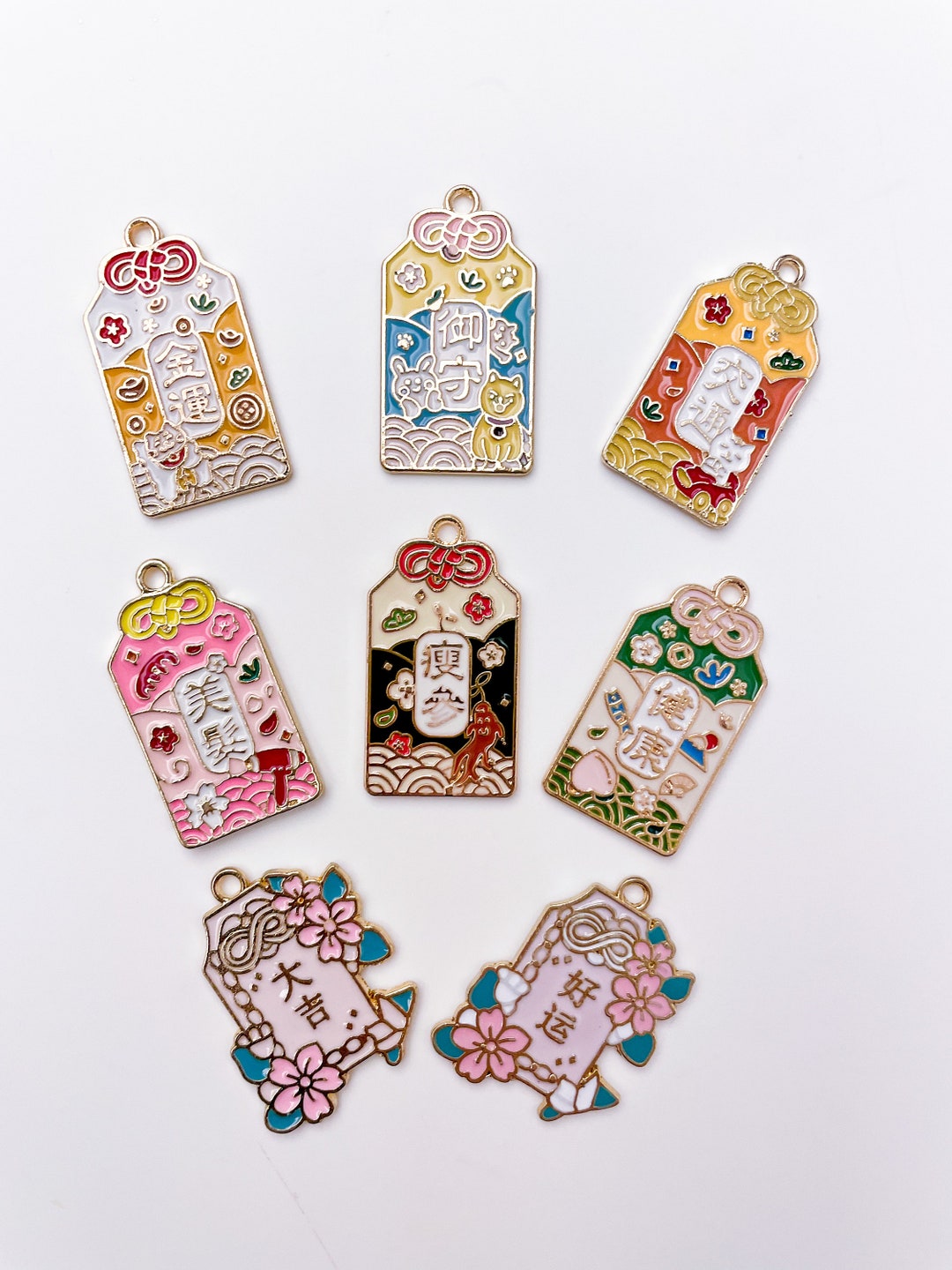 RESTOCK Omamori Japanese Protective Charm, Metal Gold Plated Metal With ...