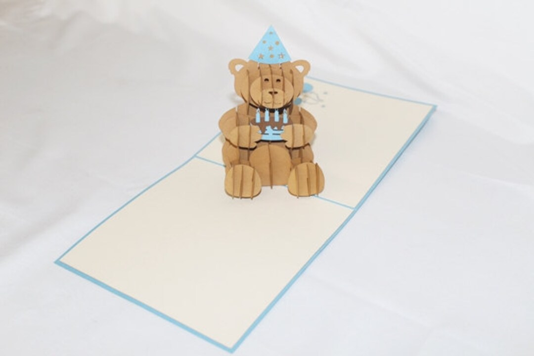 Birthday Bear, Pop up Card, Birthday Card, Greeting Card, Birthday Pop ...