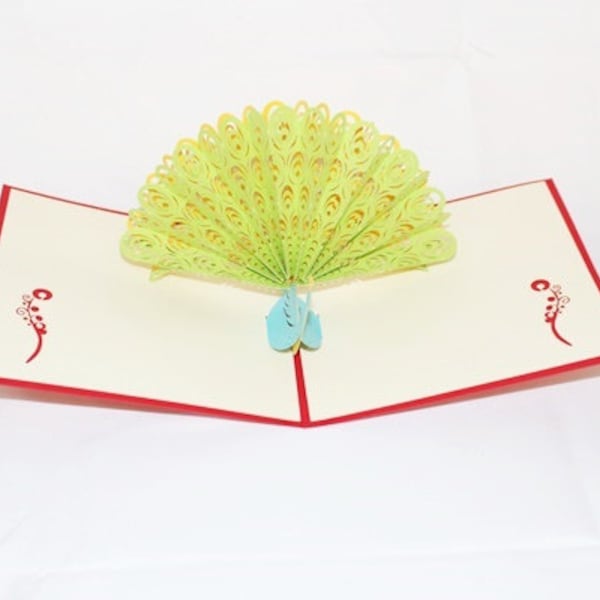 Peacock Pop up Card - Etsy