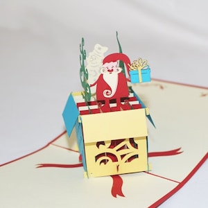 Santa in a Box, Pop up Card, Birthday Card, Greeting Card, Birthday Pop ...