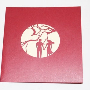 Couple Under Moon, Pop up Card, Birthday Card, Greeting Card, Birthday ...