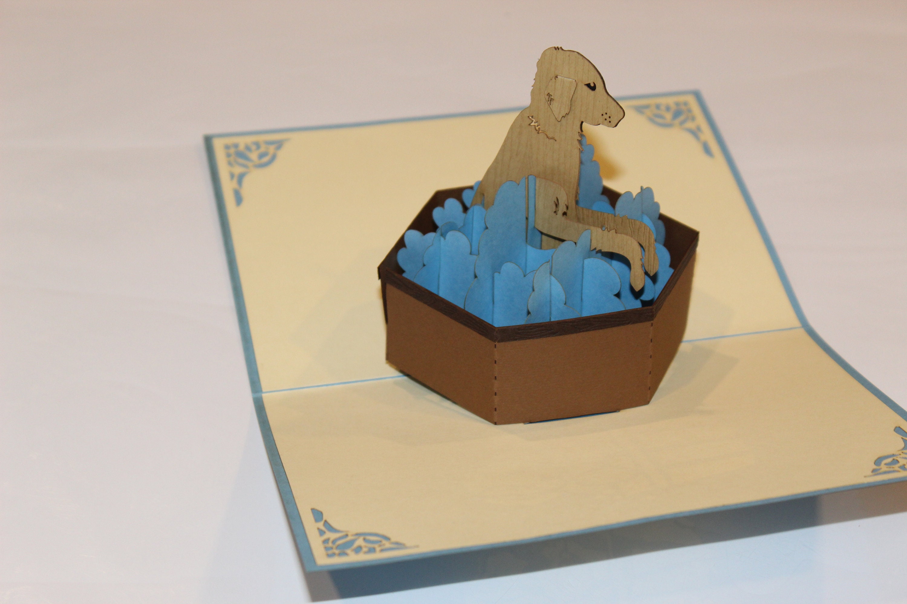 Dog/ Puppy Taking Bath 3D Pop up Card Birthday Card | Etsy