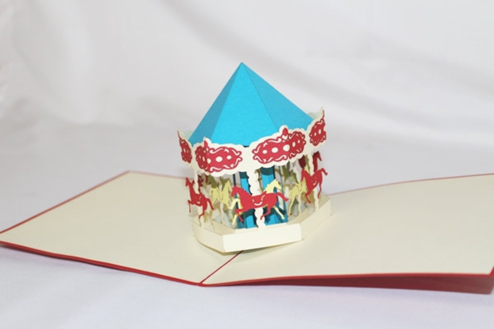 Horse Carousel, Pop up Card, Birthday Card, Greeting Card, Birthday Pop ...