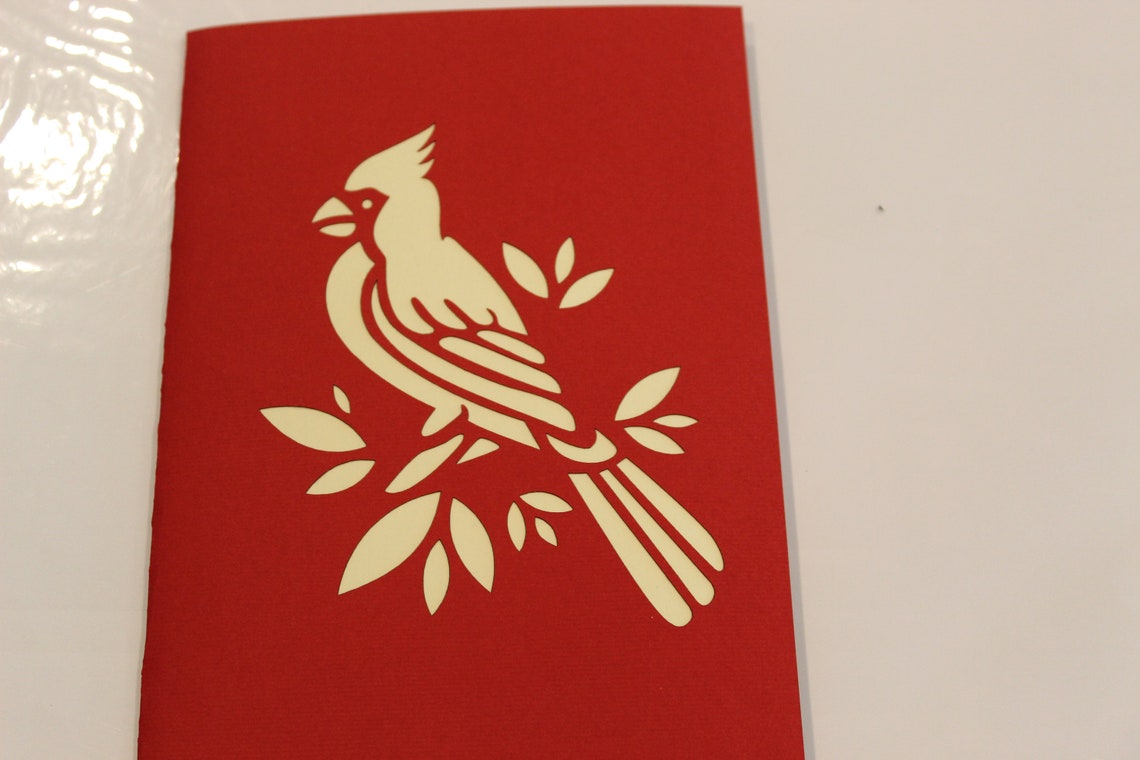 Red Cardinal Bird 3-D Pop Up Card Birthday Card Greeting | Etsy