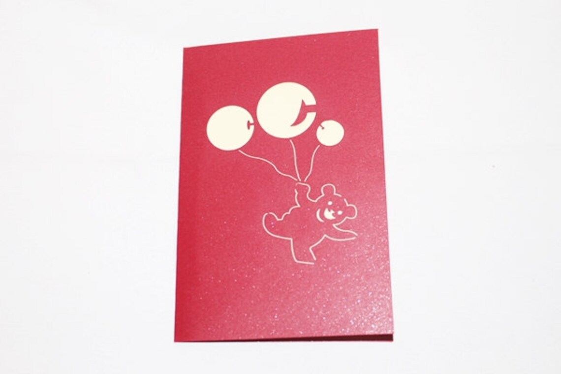 Bear Pop up Card Birthday Card Greeting Card Birthday Pop - Etsy