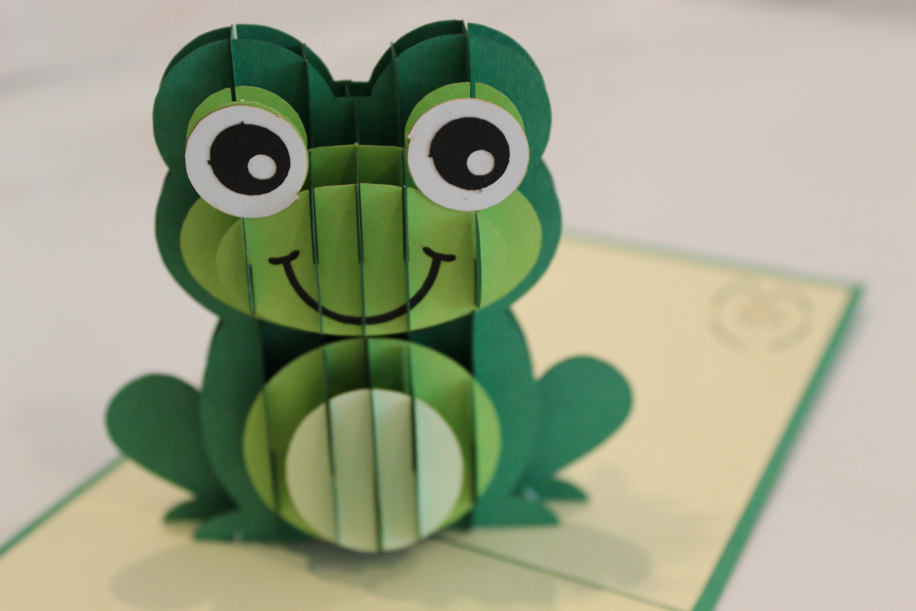 Frog Green frog Pop Up Card Birthday Card Greeting Card | Etsy