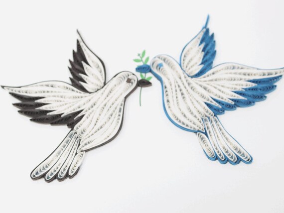 Doves Valentines Quilling Card Birthday card Greeting Card | Etsy