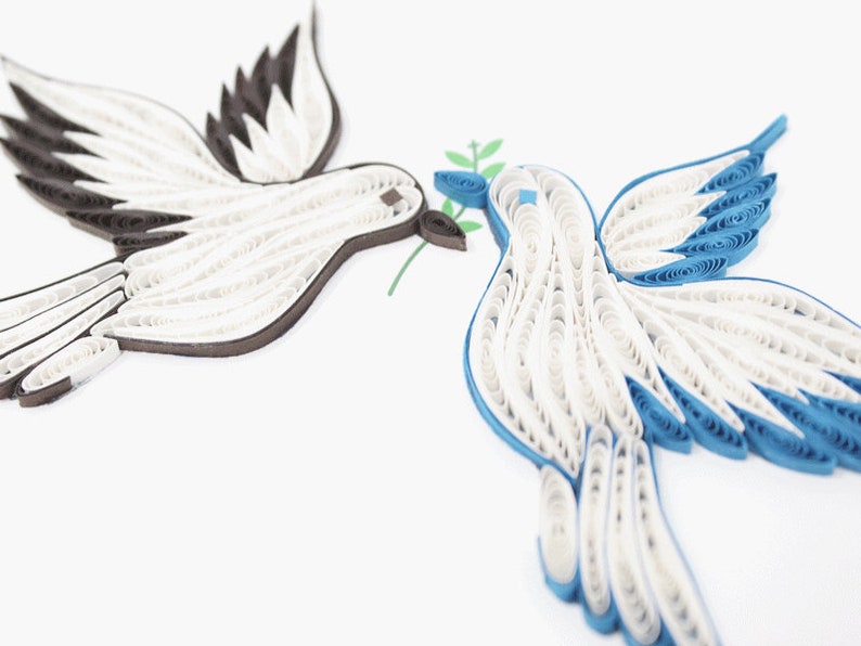 Doves Valentines Quilling Card Birthday Card Greeting Card - Etsy