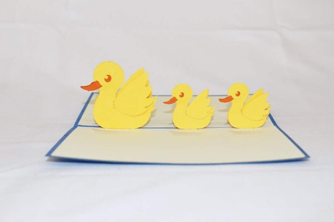 Mama and Baby Ducks Pop up Card Birthday Card Greeting | Etsy
