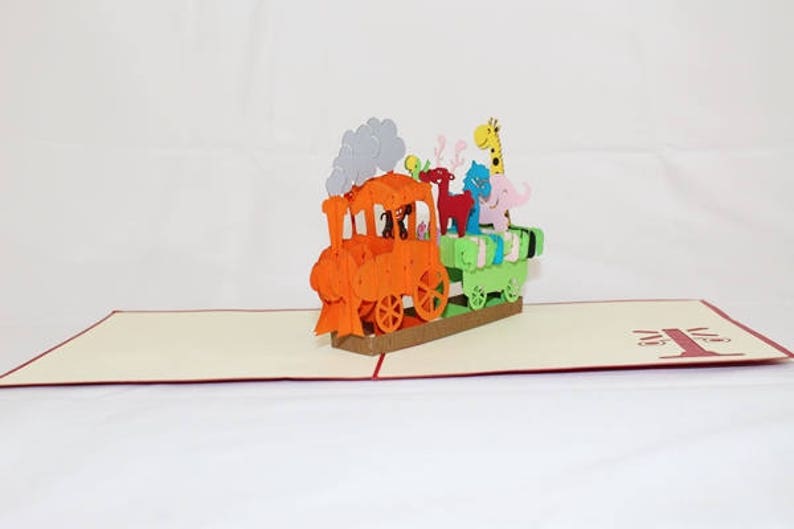 Birthday Train, Pop up Card, Birthday Card, Greeting Card, Birthday Pop ...