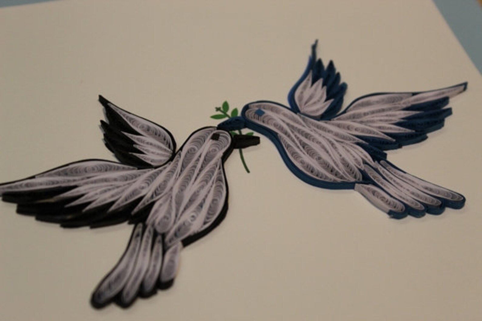 Love Doves Birds Quilling Card Birthday Card Greeting Card | Etsy