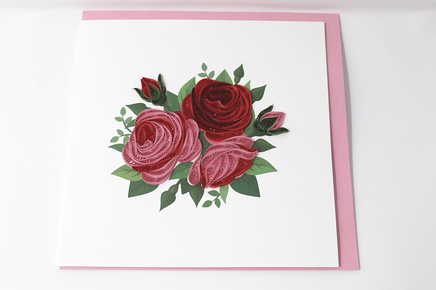 Roses Love Valentines Quilling Card Birthday Card Greeting - Etsy