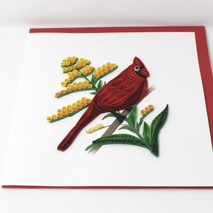 Red Robin Cardinal , Valentines Quilling Card, Greeting Card, Birthday ...
