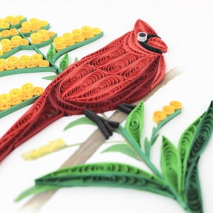 Red Robin Cardinal , Valentines Quilling Card, Greeting Card, Birthday ...