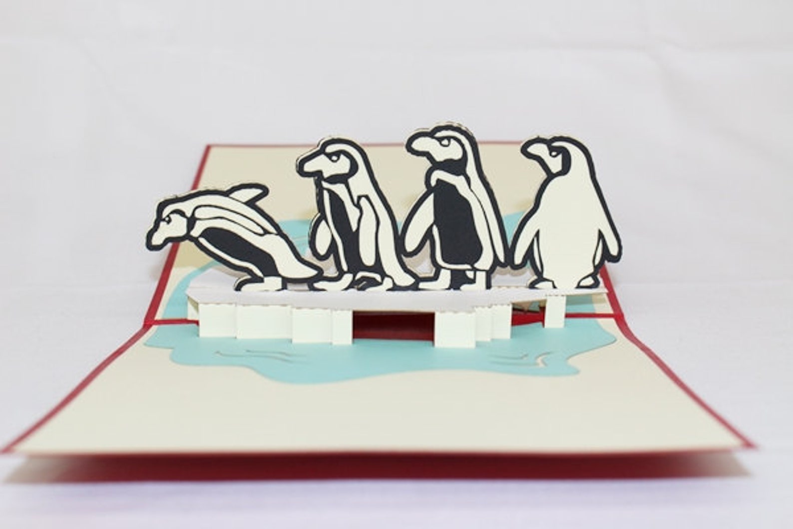 Penguins Pop up Card Birthday Card Greeting Card Birthday | Etsy