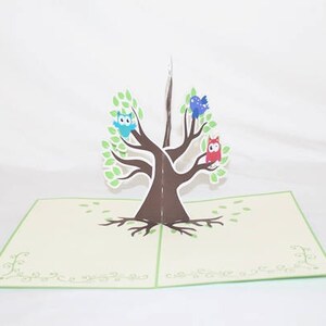 Owl Tree, Pop up Card, Birthday Card, Greeting Card, Birthday Pop up ...