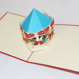Horse Carousel, Pop up Card, Birthday Card, Greeting Card, Birthday Pop ...