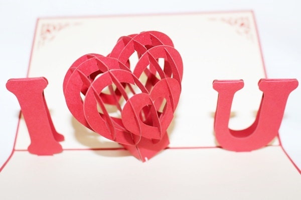 I Love You Letters Pop up Card Birthday Card Greeting Card | Etsy