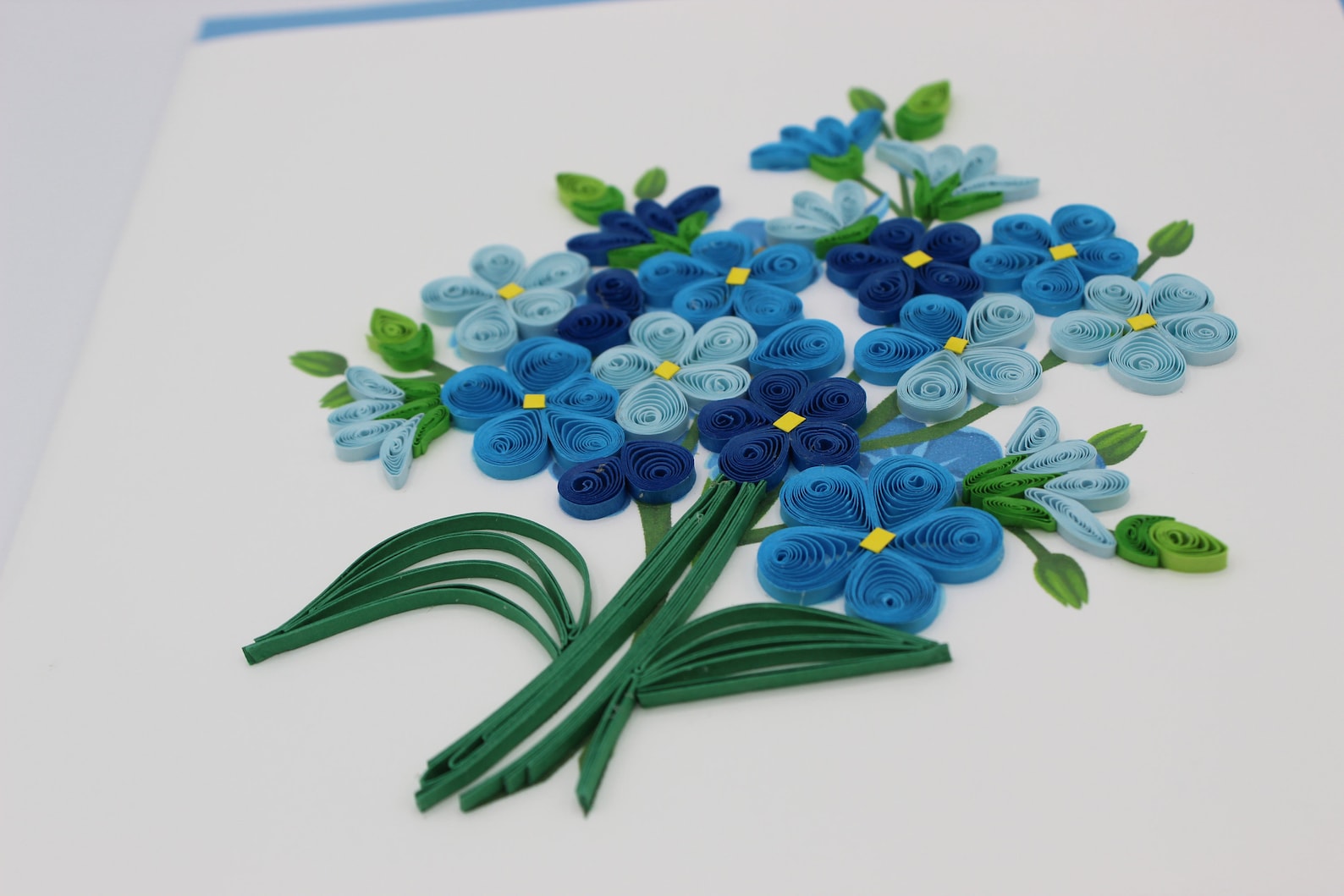 Blue Flowers, Quilling Card, Birthday, Greeting Card, Birthday Card ...