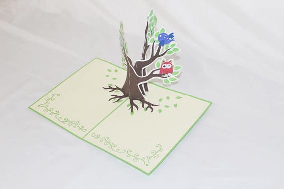 Owl Tree Pop up Card Birthday Card Greeting Card Birthday | Etsy