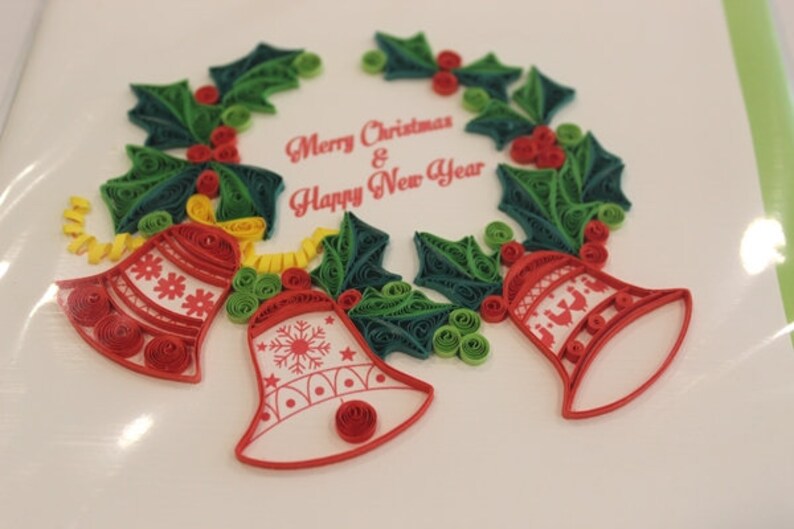Christmas Bells Quilling Card Birthday Greeting Card | Etsy