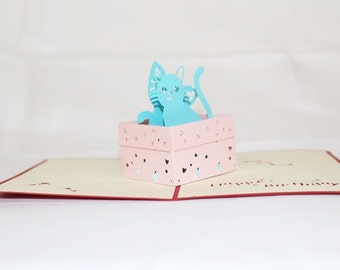 Cat Pop up Card - Etsy