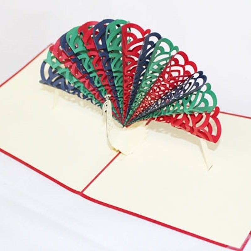 Peacock Pop up Card - Etsy
