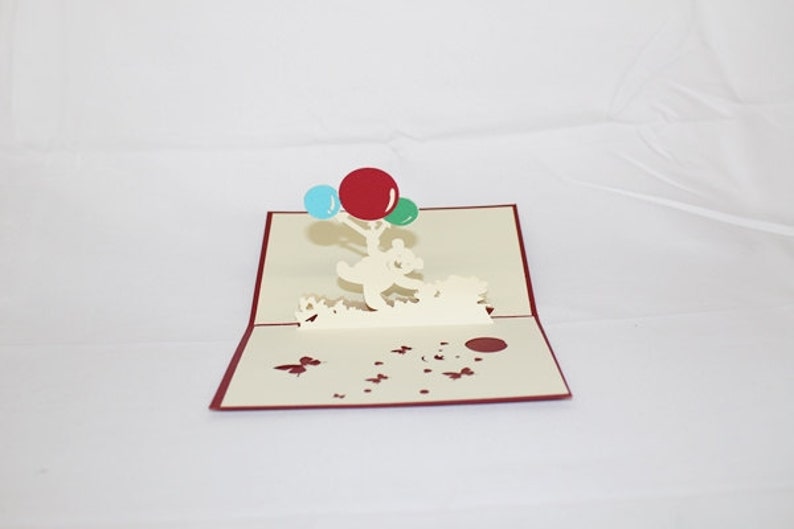 Bear Pop up Card Birthday Card Greeting Card Birthday Pop - Etsy