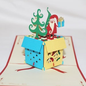 Santa in a Box, Pop up Card, Birthday Card, Greeting Card, Birthday Pop ...