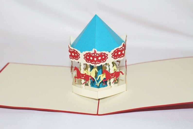 Horse Carousel Pop up Card Birthday Card Greeting Card - Etsy