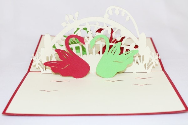 Swan, Pop up Card, Birthday Card, Greeting Card, Birthday Pop up Card ...