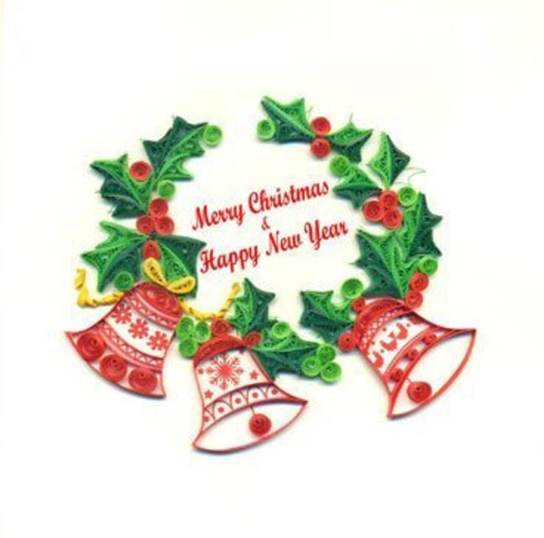 Christmas Bells Quilling Card Birthday Greeting Card | Etsy