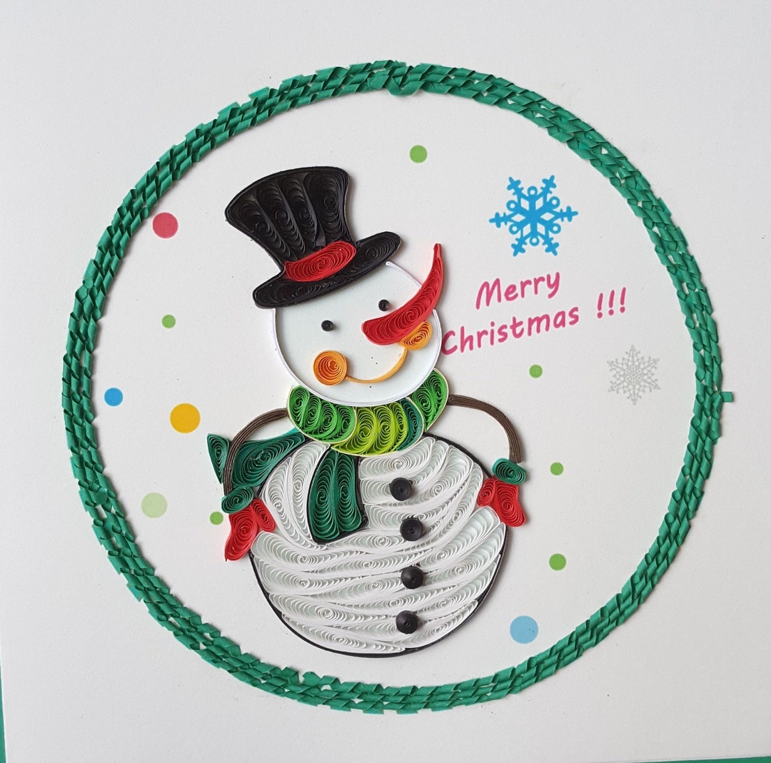 Christmas Snowman, Quilling Card, Birthday, Greeting Card, Birthday ...