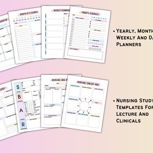 Nursing School Planner | Printable Nursing Templates | Nursing School ...