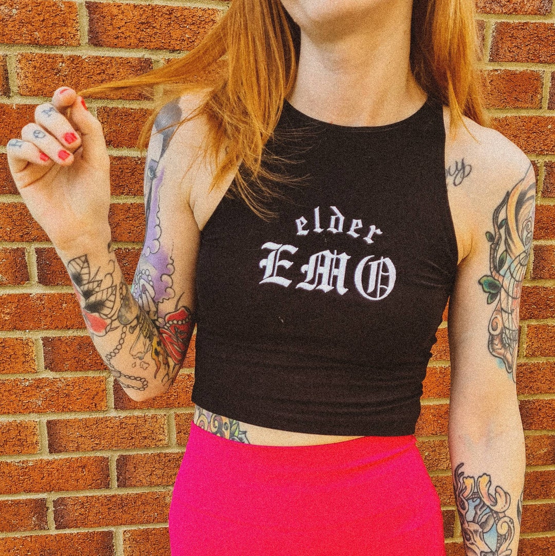 ELDER EMO Crop Top Gothic Pop Punk Alternative - Etsy