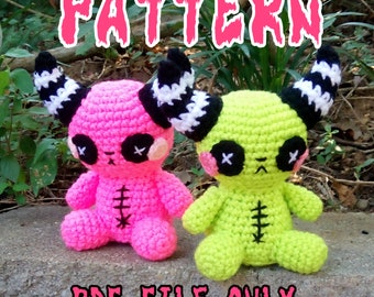 Crochet Pattern Chubby Devil Monster // Demon Crochet Pattern // Cute ...