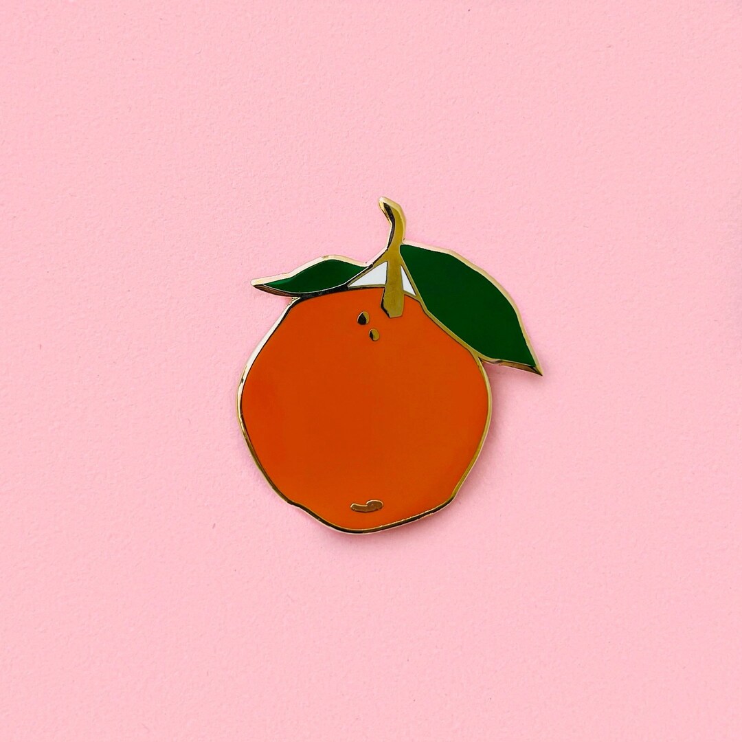 Orange Enamel Pin - Etsy