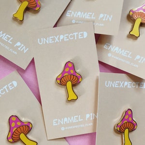 Mushroom Enamel Pin - Etsy