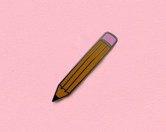 Pencil Enamel Pin | Kawaii Pencil Lapel Pin | Rose Gold | Hard Enamel ...