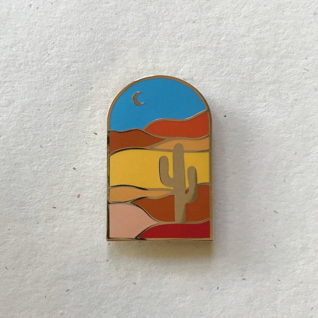 Desert Enamel Pin - Etsy