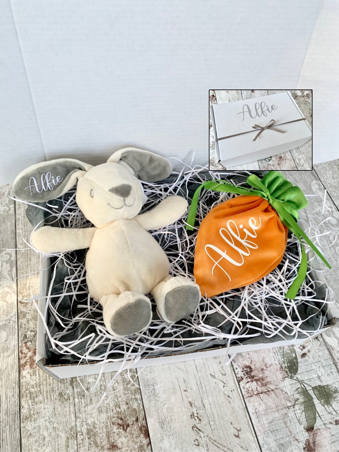 Personalised Easter Hamper, Happy Easter Gift, Personalised Bunny ...