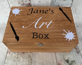 Arts and Crafts Box Personalised Art Box Wooden Arts and Crafts Storage ...