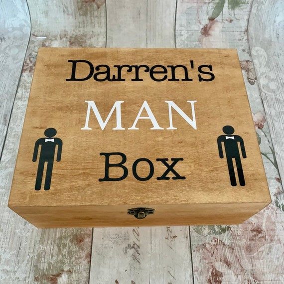 Personalised Man Box Rustic Wood Wooden Storage Male Gift - Etsy UK