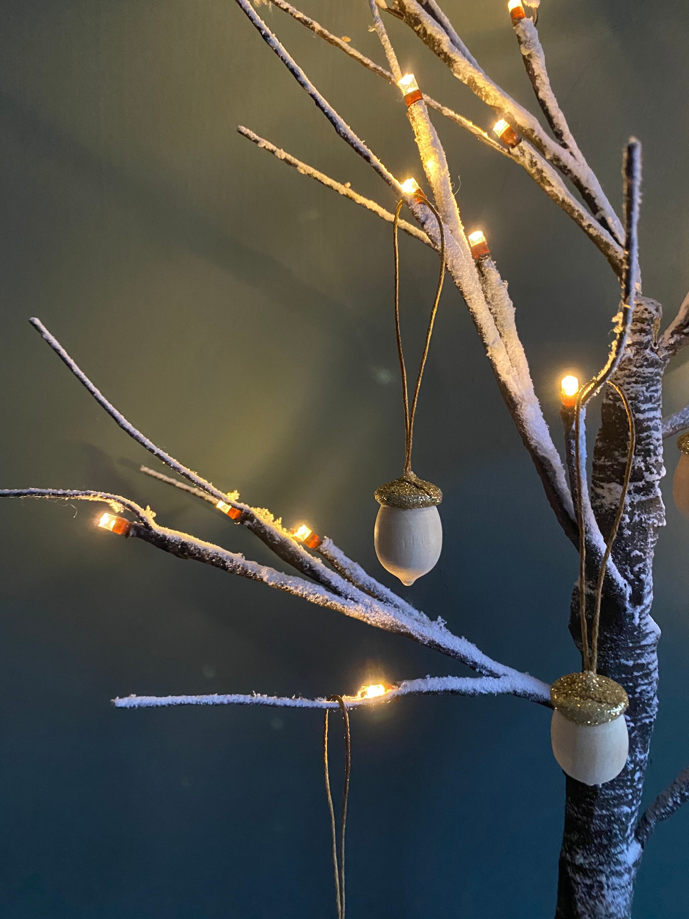 Set 6 Gold Wood Mini Acorn Autumn / Christmas Tree Decoration - Etsy