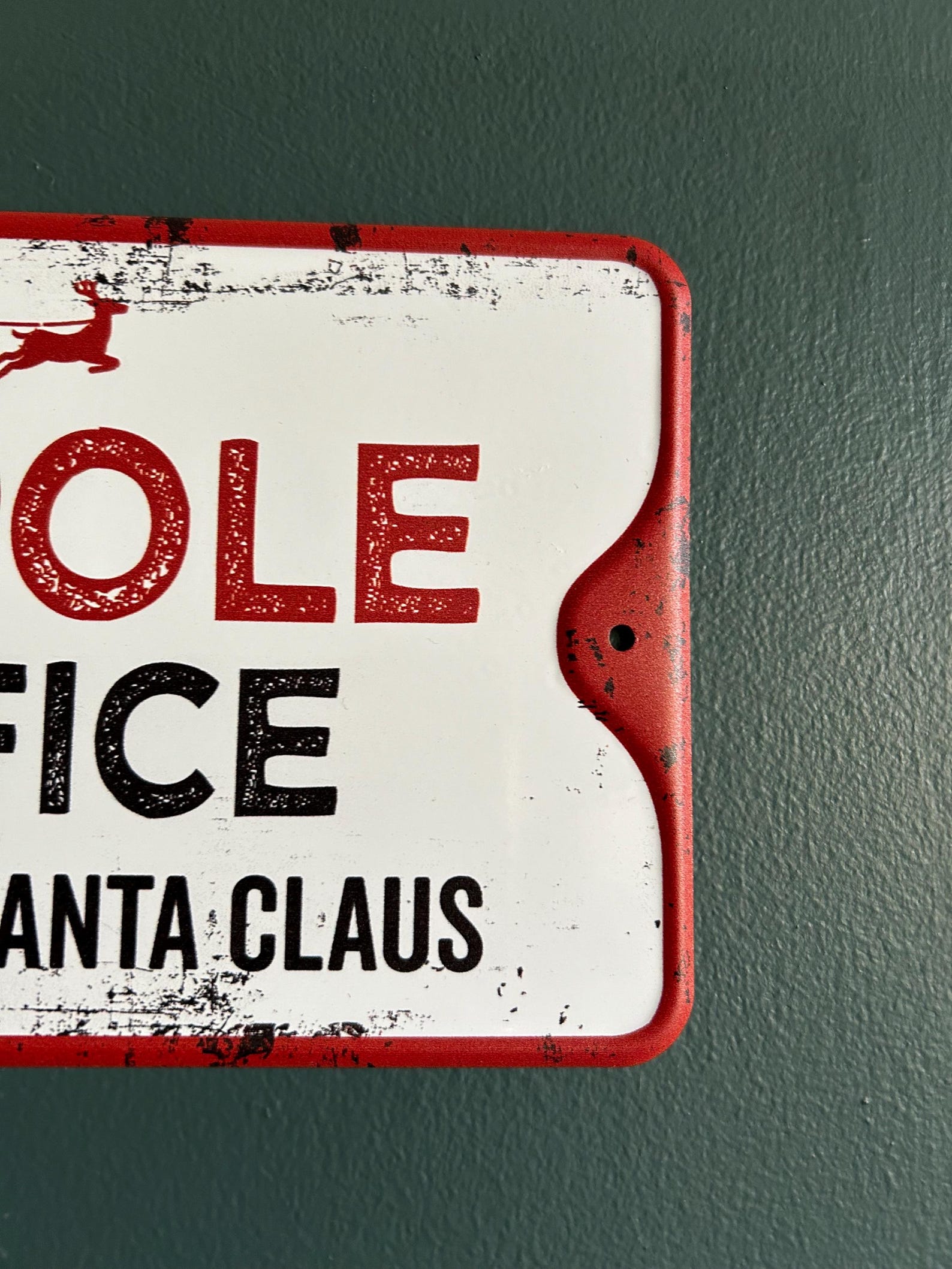 Christmas Retro 'north Pole Post Office' Metal Tin Wall Sign - Etsy