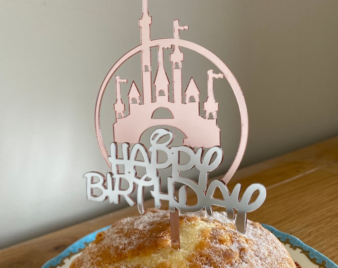 Princess Birthday Cake Topper, Princess Castle Birthday Cake Topper ...