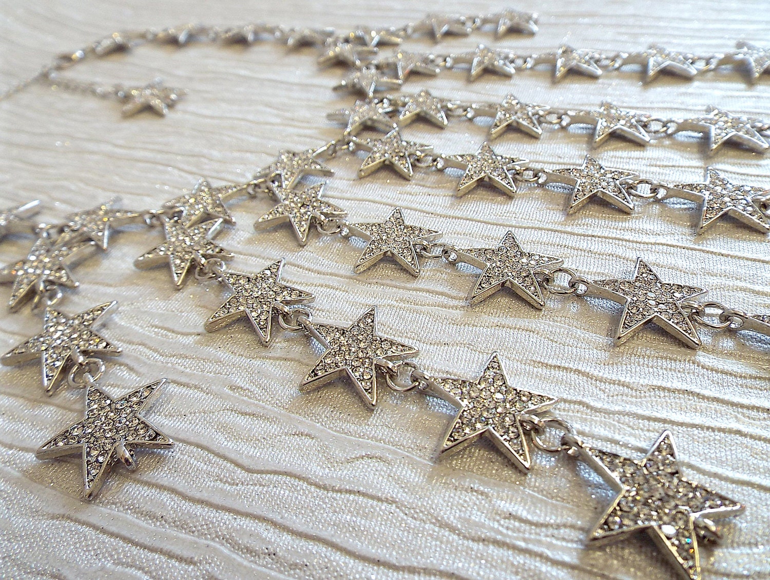 Star Statement Necklace and Bracelet Set Waterfall - Etsy