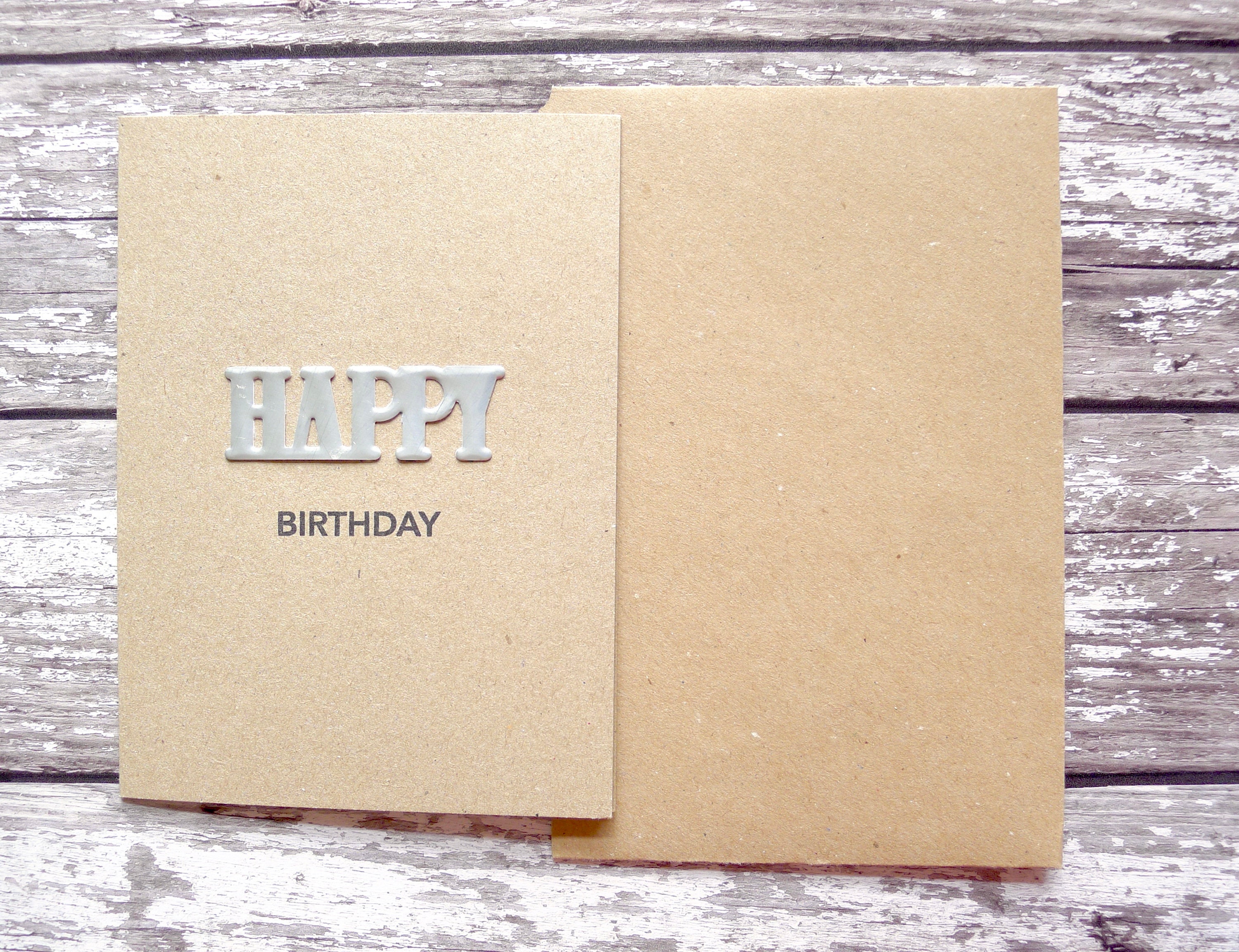 Birthday Card. Recycled Kraft Card Birthday Card. Upcycled Aluminium ...